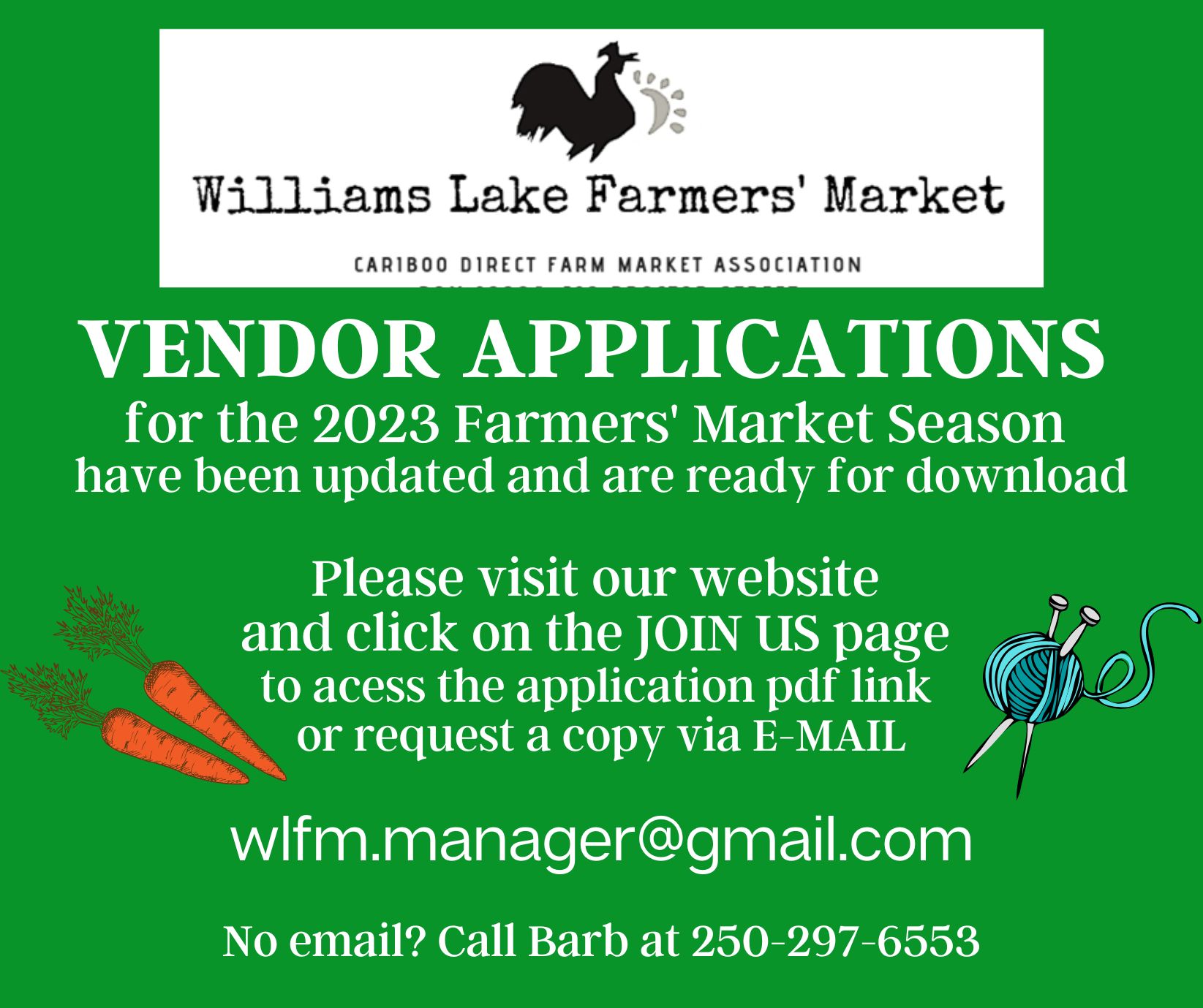 2023 Vendor Applications are ready! – Williams Lake Farmers' Market